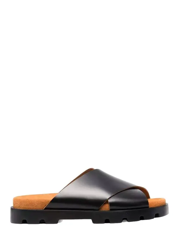 Camper Brutus Cross Strap Sandals - Black
