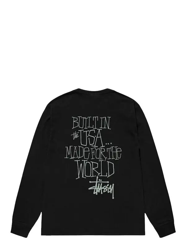 StÜssy Built In Usa Pigment Dyed Long Sleeve Tee Shirt - Black
