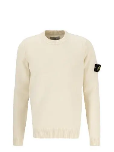 Stone Island Wool Crewneck Sweatshirt - Beige