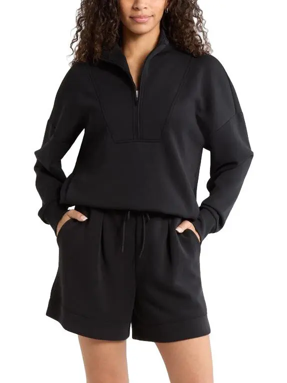 Zella Ultra Soft Half Zip Pullover - Black