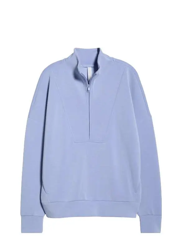 Zella Ultra Soft Half Zip Pullover - Blue Stork