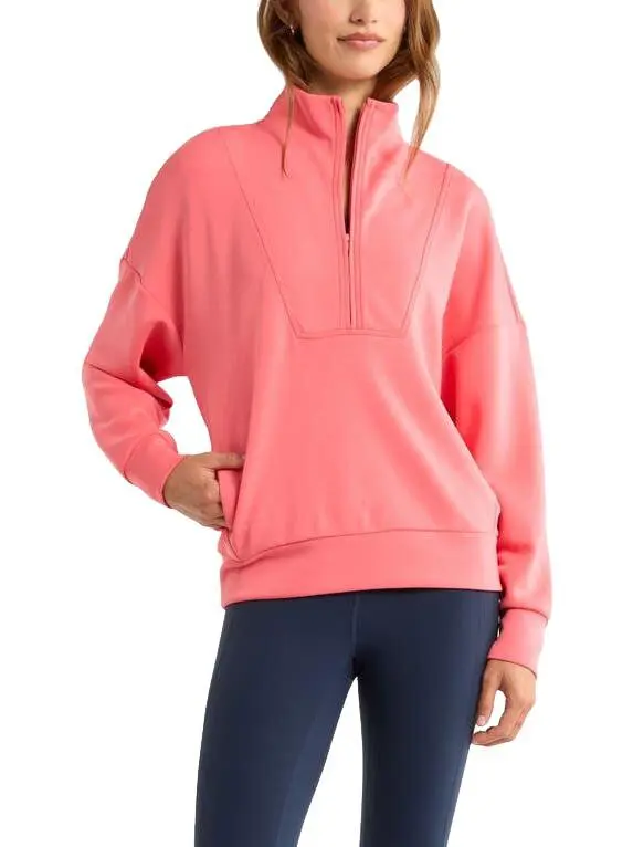 Zella Half Zip Pullover - Coral Sharon