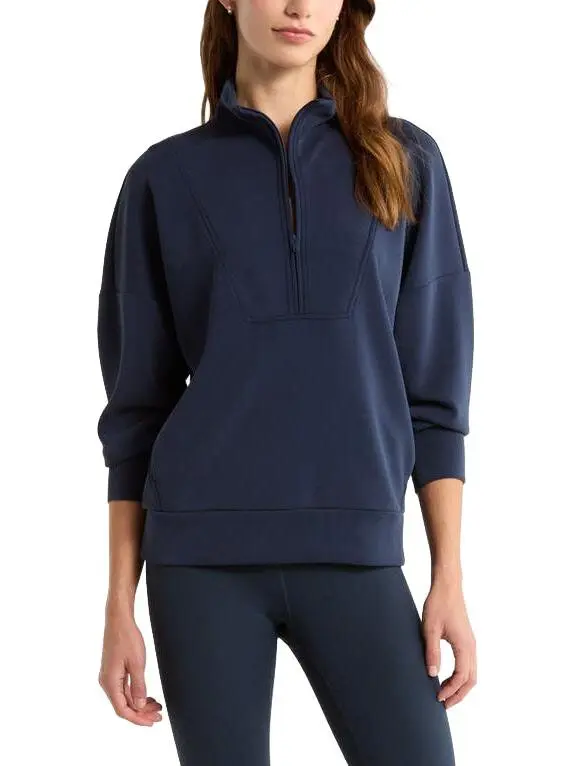 Zella Ultrasoft Half Zip Pullover - Navy Sapphire