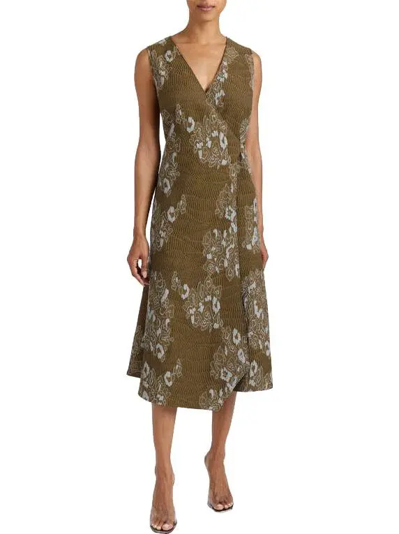 Santorelli Ursa Sleeveless Faux Wrap Dress - Sahara