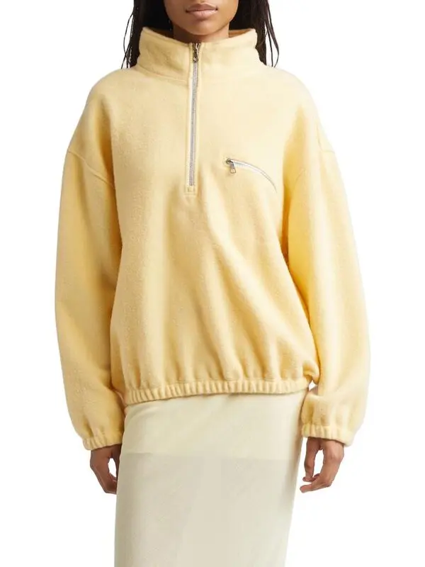 RIER Wool Fleece Half Zip Sweatshirt - Butter Fleece
