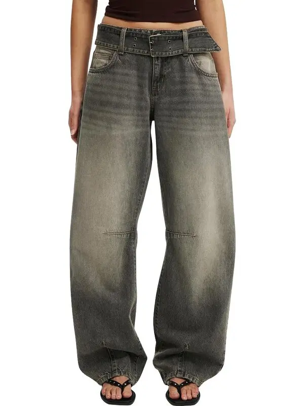 COTTON ON Low Barrel Jeans - Y2k Washed Grey