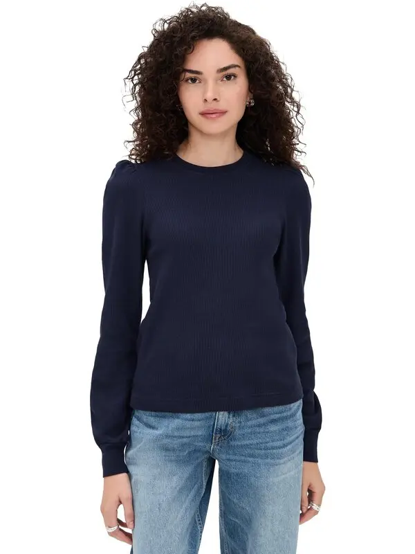 AMO Lightweight Waffle Knit Top - Twilight