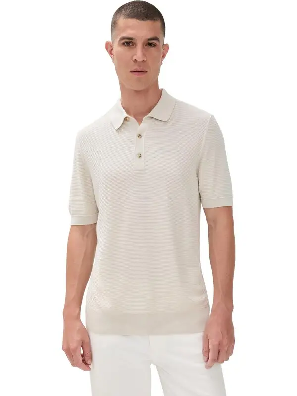 BOSS H-iannotti Knit Polo Shirt - Open White