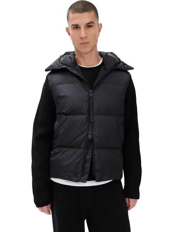 Canada Goose Hybridge Groove Knit Hooded Jacket - Black