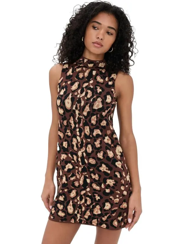 Cara Cara Myrtle Mini Dress - Painted Animal Brown