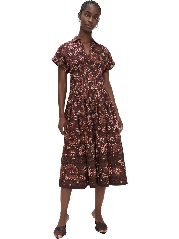 Cara Cara Nash Midi Dress - Batik Vine Wine