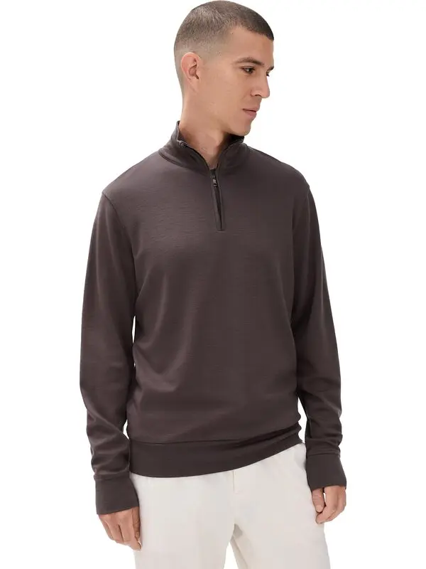 Orlebar Brown Isar Graphite Merino Wool Sweatshirt - Morel Brown