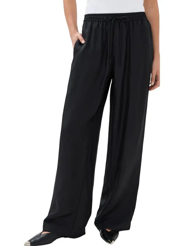 RÓHE Relaxed Silk Trousers - Black
