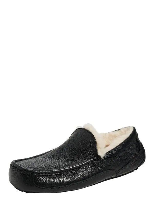 UGG Ascot Leather Slippers - Black