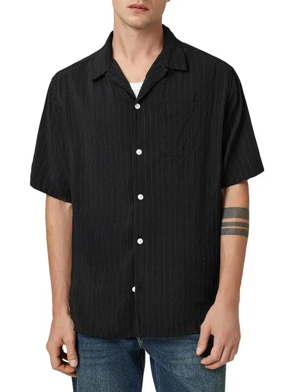 ALLSAINTS Perry Button-up Camp Shirt - Black