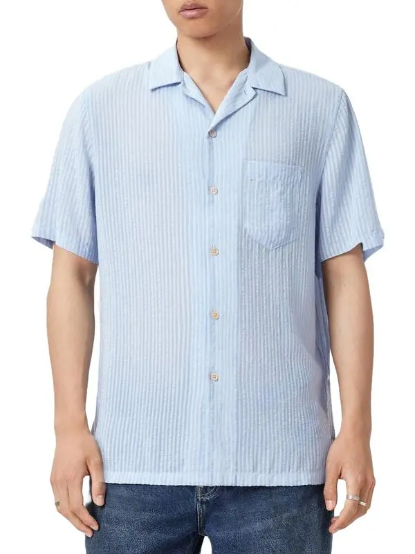 ALLSAINTS Perry Button-up Camp Shirt - Kentucky Blue