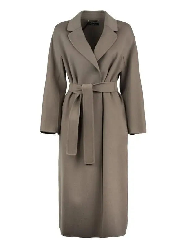 Max Mara Wool Double Drap Mid-length Coat - Gray