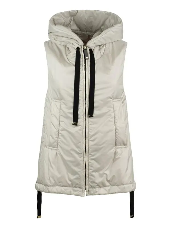 Max Mara Padded Gilet With Hood - Beige