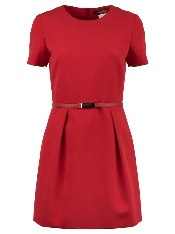 Max Mara Cady Minidress With Belt - Red