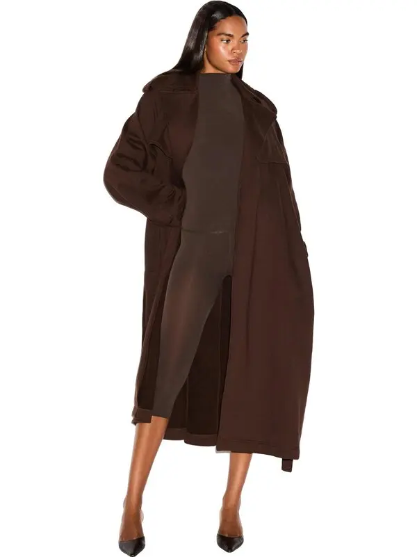 SKIMS Boyfriend Fleece Oversized Trench Coat - Espresso
