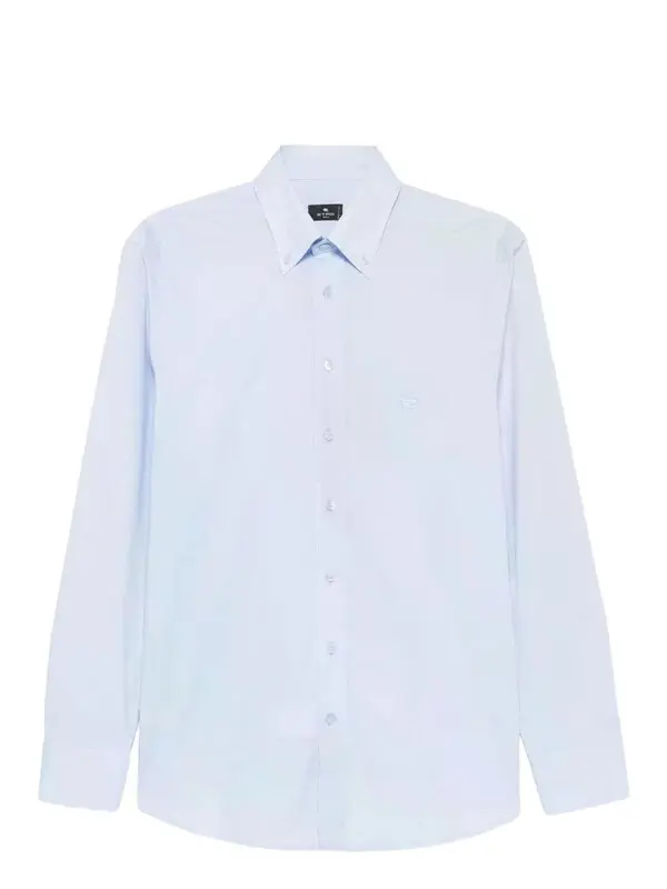 Etro Button-down Embroidered Shirt - Blue