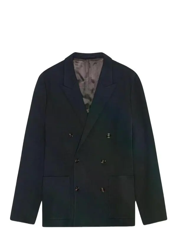 Nn07 Double-breasted Patch-pocket Jacket - Blue