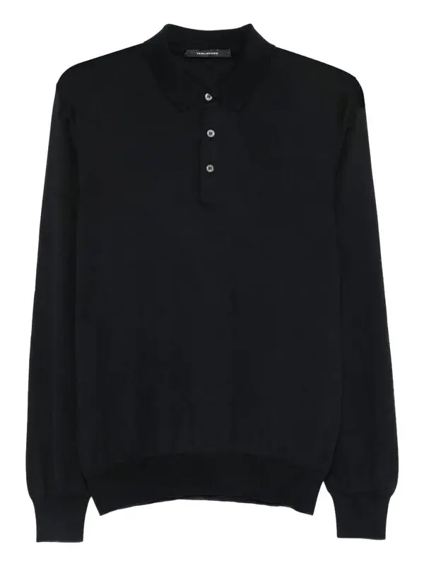 Tagliatore Pablo Long-sleeve Polo Shirt - Blue