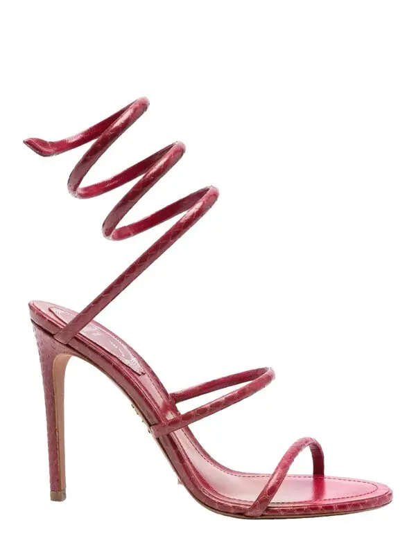 Rene Caovilla 80mm Cleo Spiral-wrap Leather Sandals - Red