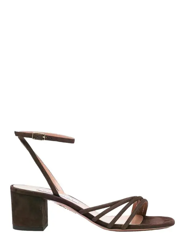 AQUAZZURA 50mm Latour Ankle-strap Leather Sandals - Brown