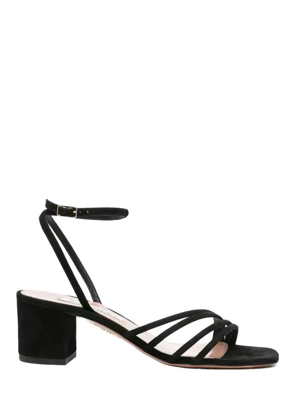 AQUAZZURA 50mm Latour Ankle-strap Block-heel Sandals - Black