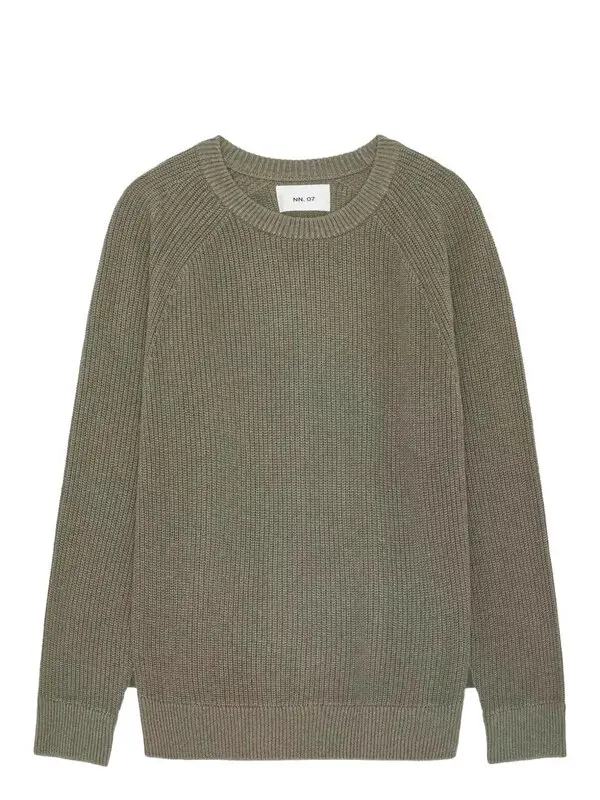 Nn07 Raglan-sleeve Ribbed Sweater - Green