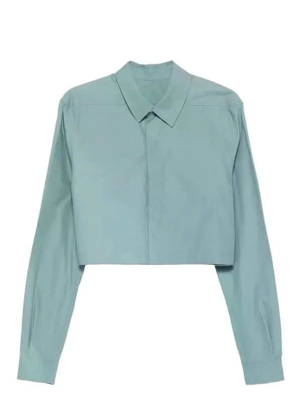 Rick Owens Long-sleeve Cropped Shirt - Blue