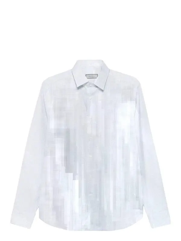 Canali Checked Cotton Shirt - White