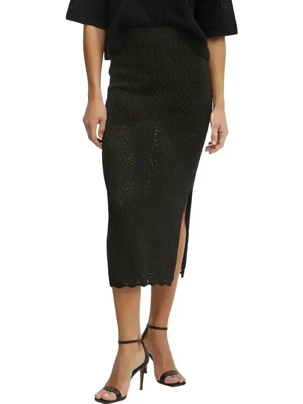 Liviana Conti Knitted Midi Skirt - Black