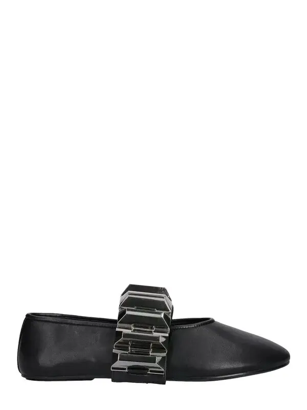 Jeffrey Campbell Round-toe Ballerina Flats - Black