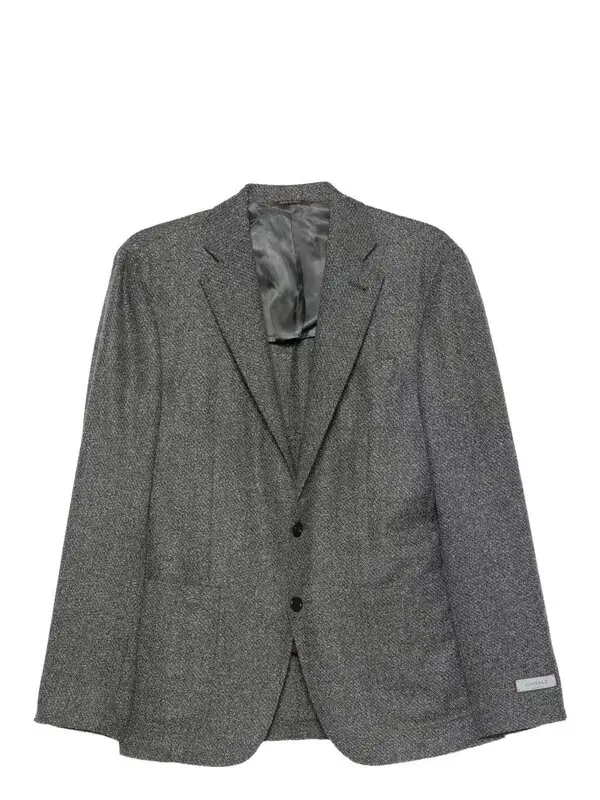 Canali Textured Two-button Jacket - Grey
