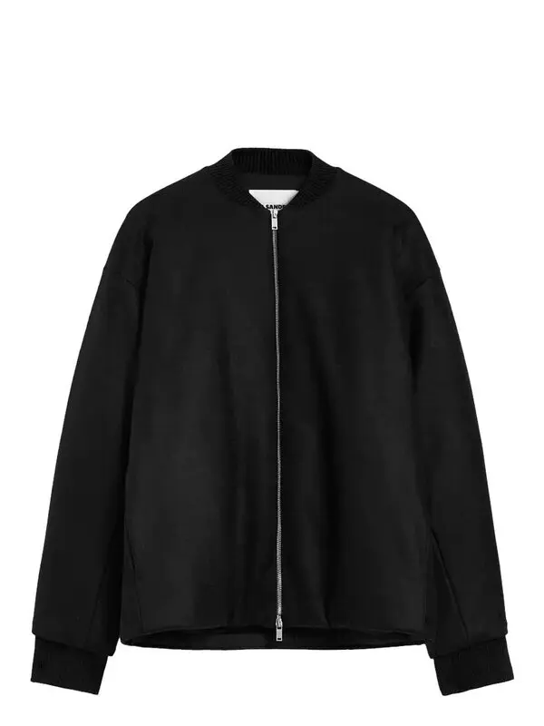 JIL SANDER Wool Bomber Jacket - Black