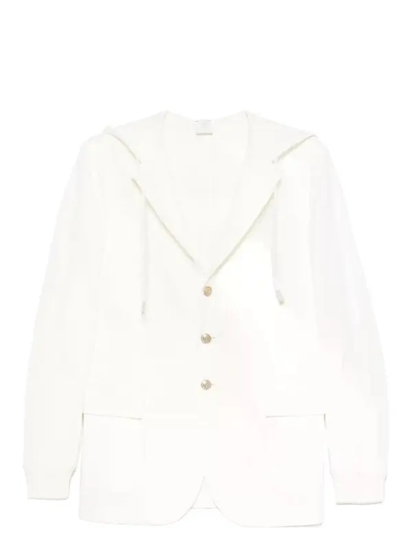 Eleventy Hooded Blazer - White