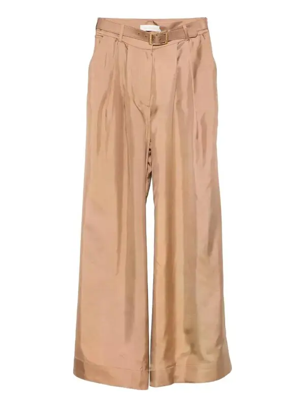 Zimmermann Pleated Wide Leg Trousers - Brown