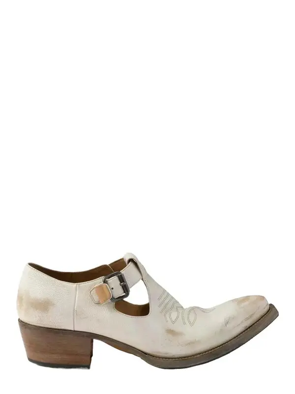 Prada Buckle-detail Stitched Loafers - Neutrals