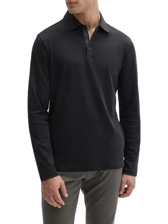 Robert Barakett Georgia Long Sleeve Pima Cotton Polo - Graphite