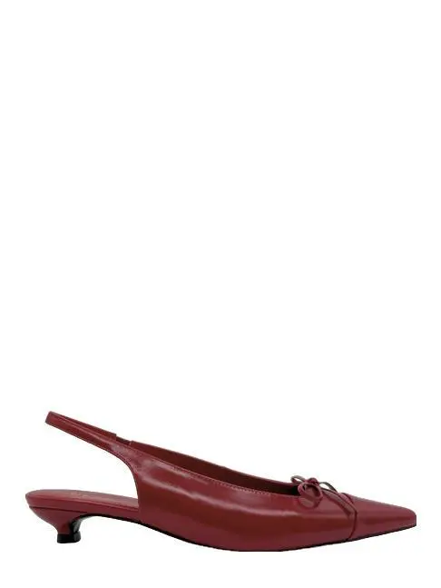 AMIE RAFA Montecito Kitten Heels - Burgundy