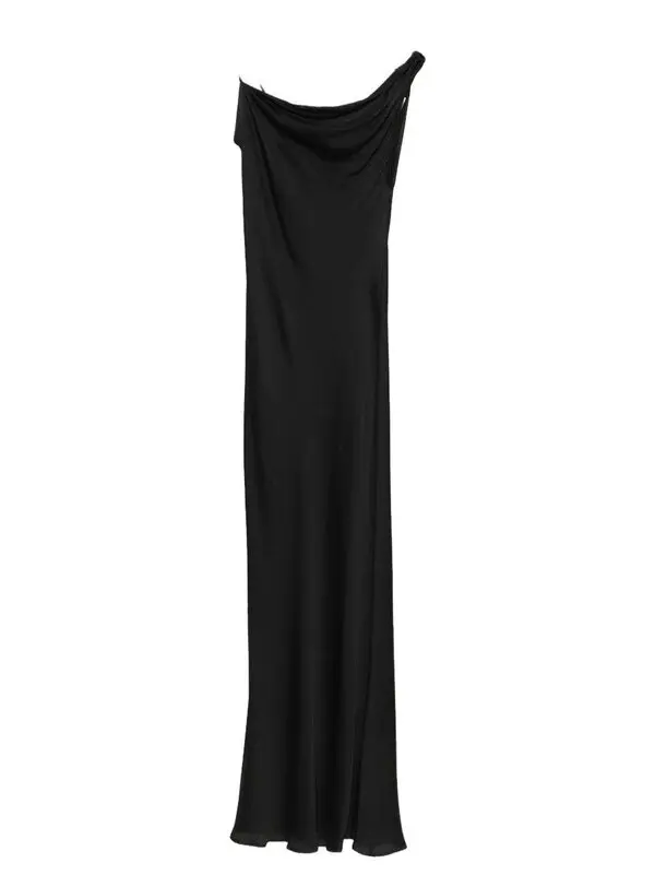 TWINSET One-shoulder Cowl Neckline Dress - Black