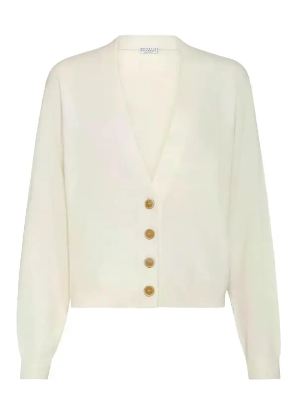 Brunello Cucinelli Button-front Cashmere Cardigan - White