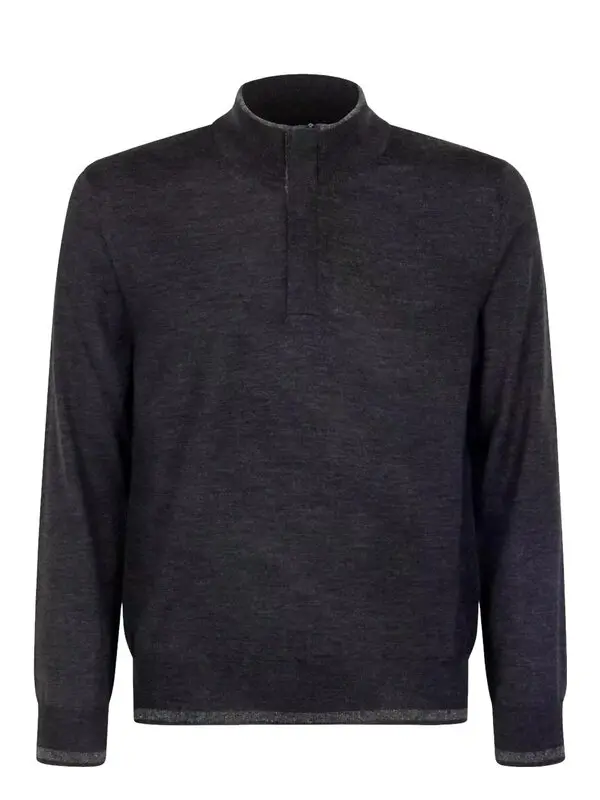 Canali High-neck Long Sleeve Sweater - Grey