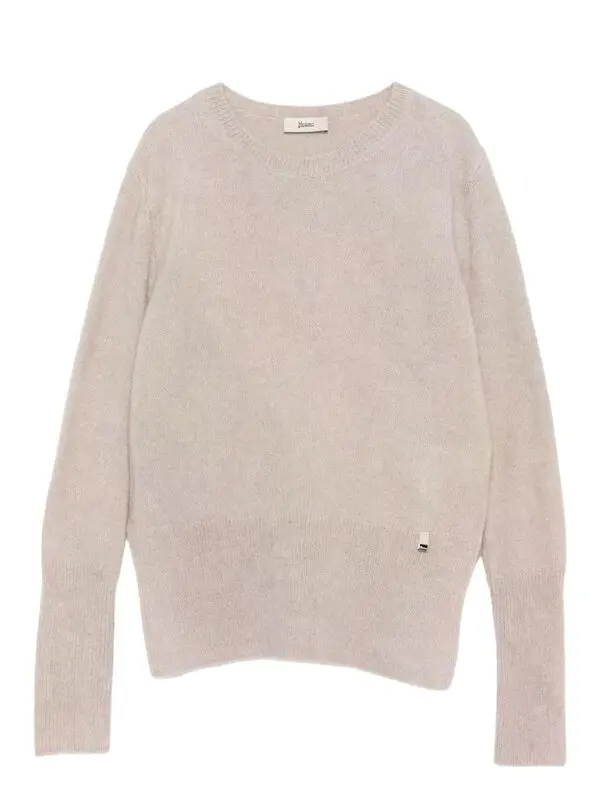 Herno Round-neck Alpaca Blend Sweater - Neutrals