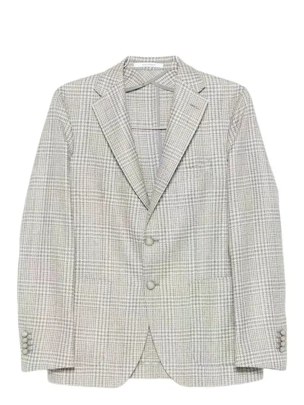 Tagliatore Glen Plaid Wool Jacket - Grey