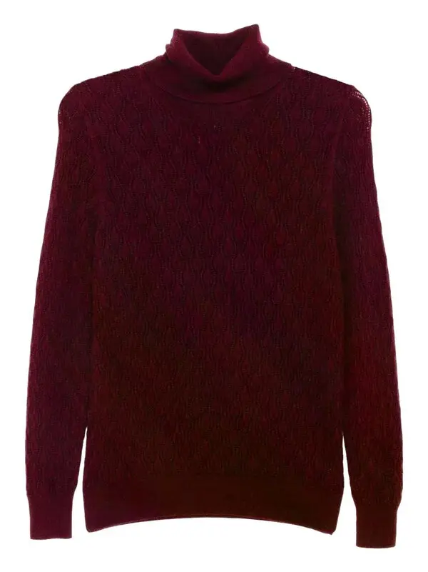 N.peal Lace Stitch Sweater - Red