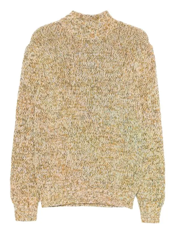 Tagliatore High-neck Speckled Wool Sweater - Yellow