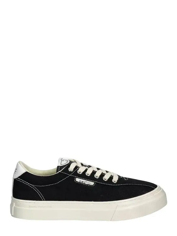 S.W.C STEPNEY WORKERS CLUB Lace-up Canvas Sneakers - Black